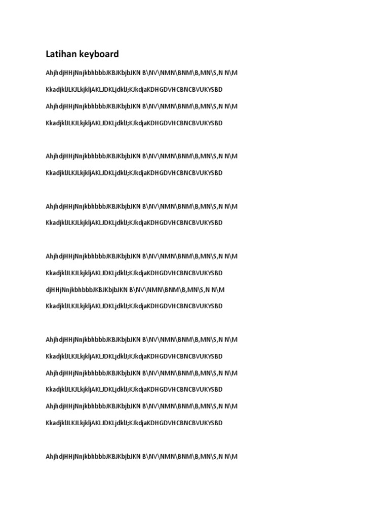 Latihan Keyboard | PDF