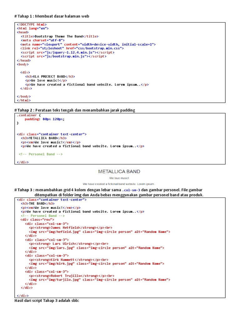 Website Band Fiksi dengan Bootstrap | PDF