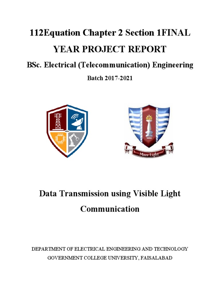 112equation Chapter 2 Section 1final Year Project Report: Bsc ...