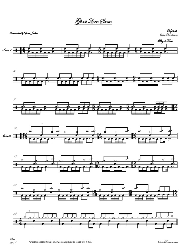 Nightwish Ghost Love Score Sheet Music | PDF