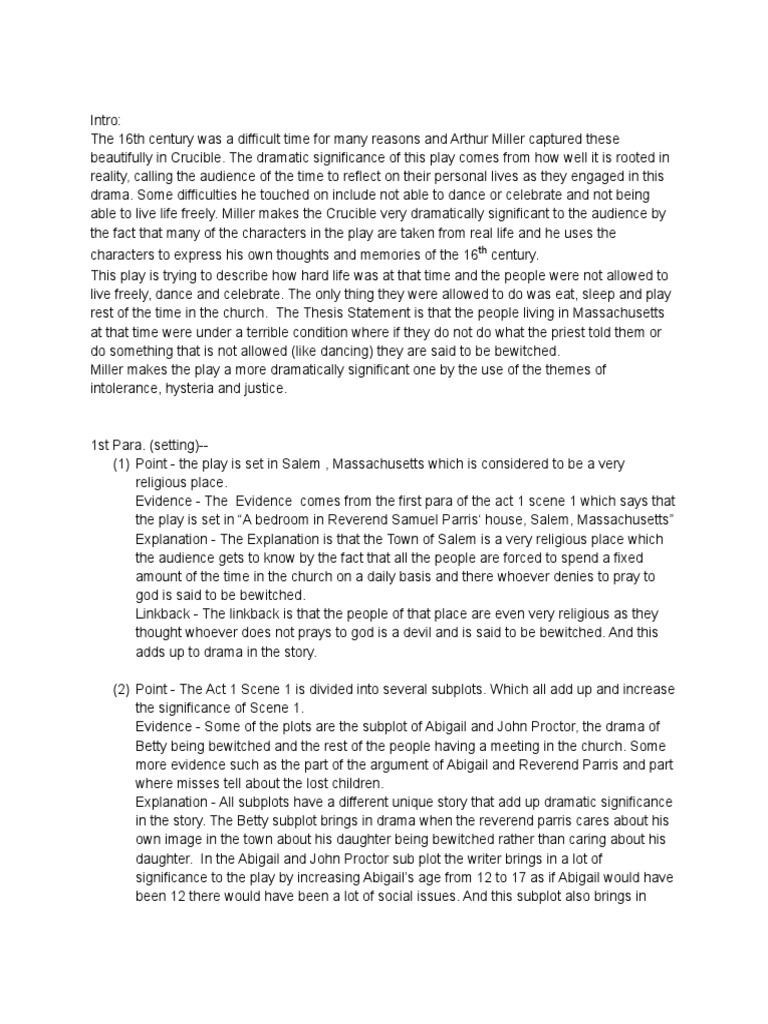 Crucible Act 1 Scene 1 Answer | PDF