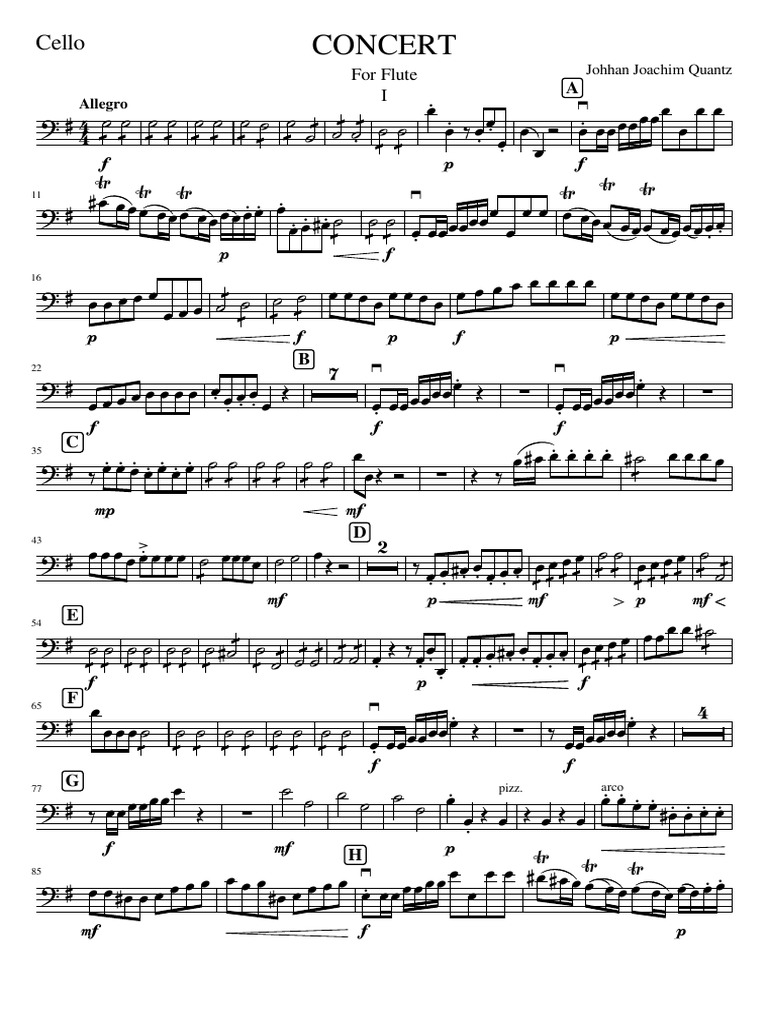 CONCERT JJ Quantz-Violonchelo | PDF | Musical Compositions | Classical ...