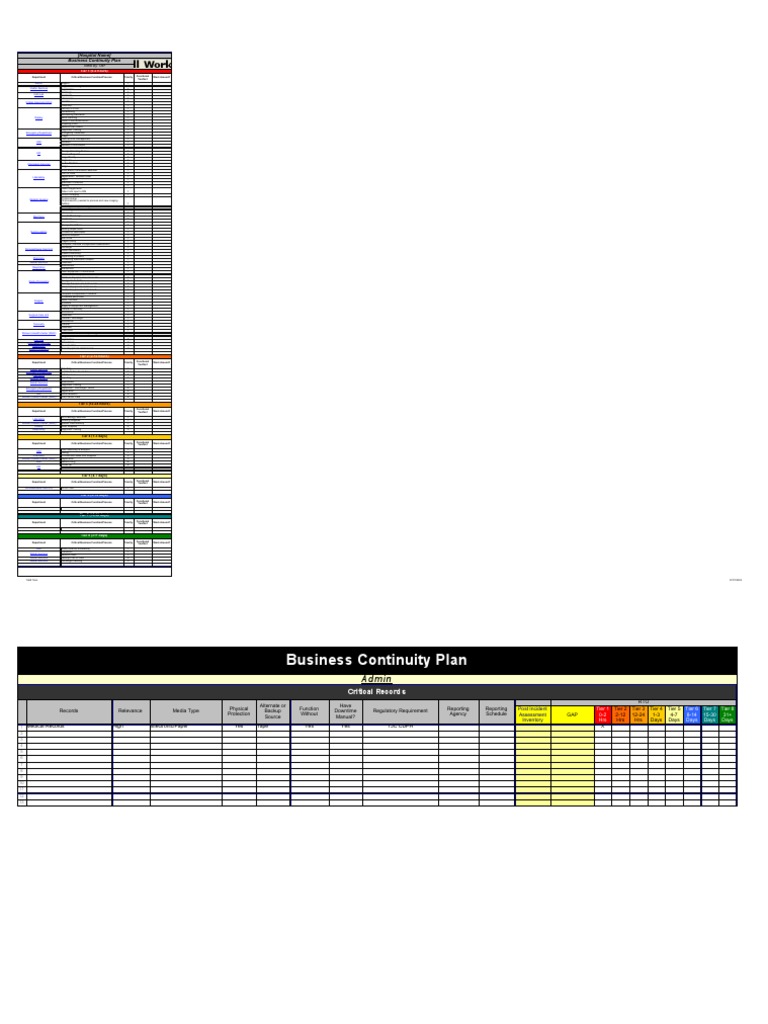Business Continuity Plan Template Excel | PDF | Emergency Department ...