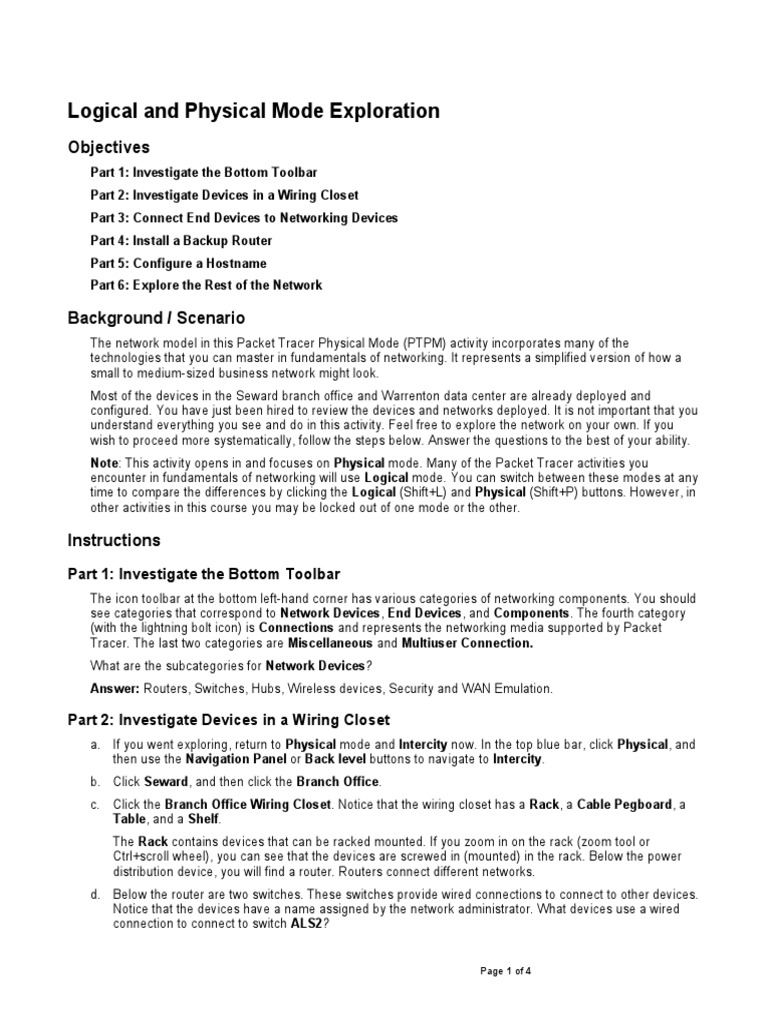 Chapter One Lab-1.1 - Logical and Physical Mode Exploration | PDF ...