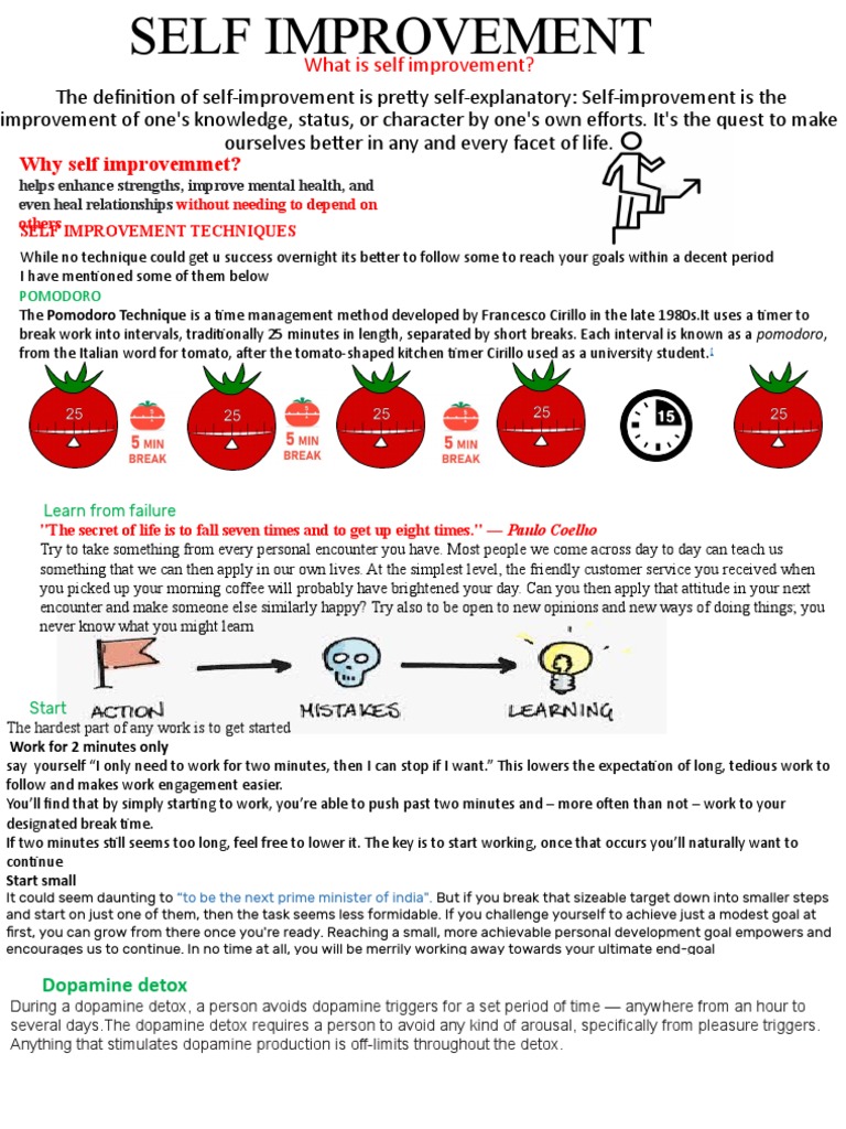 Effective Self-Improvement Techniques | PDF | Cognition | Psychological ...