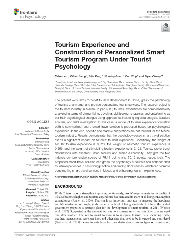 Tourism Experience | PDF | Tourism | Big Data