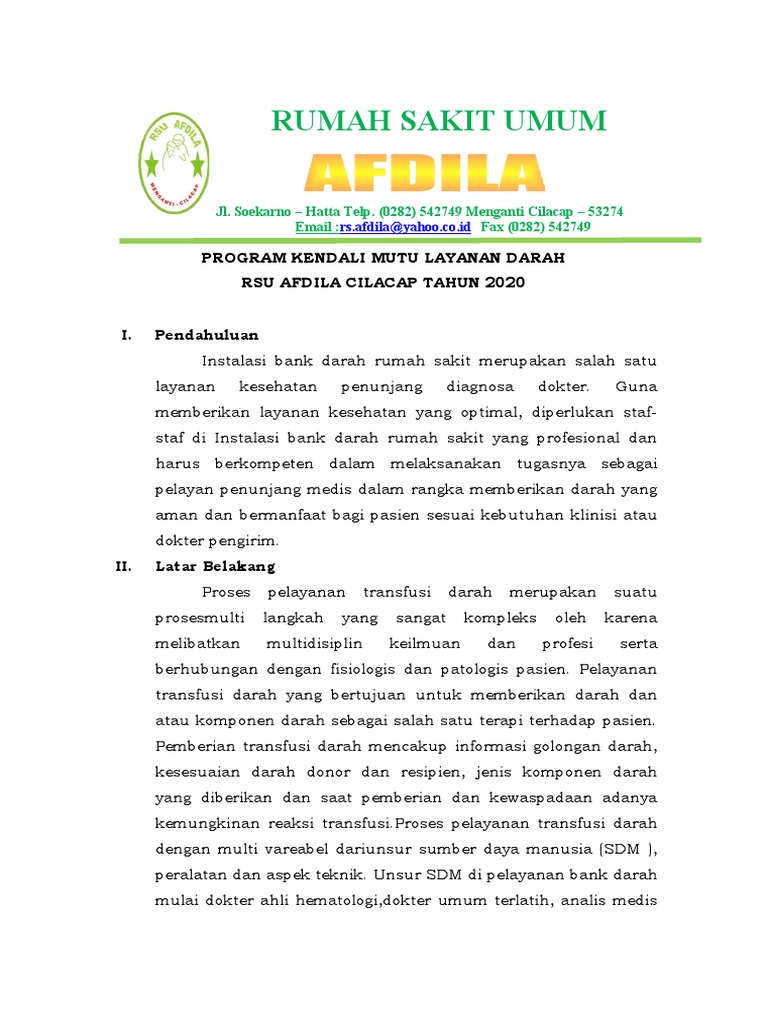 Program Kendali Mutu Layanan Darah | PDF