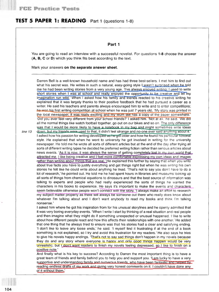 FCE Practice BOOK 103 | PDF | Idea