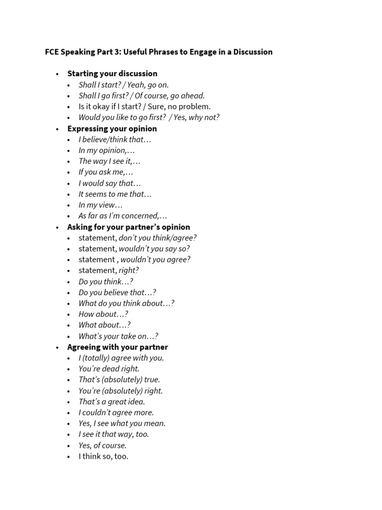 FCE Speaking Part 3 | PDF