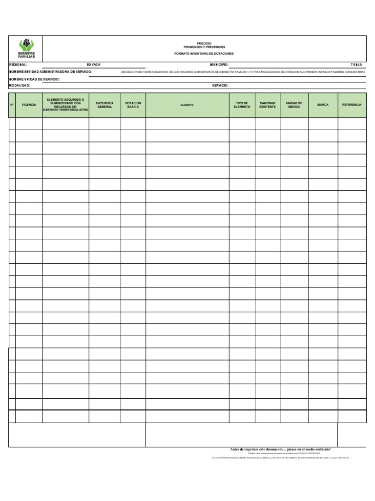 Formato Inventario 2022 | PDF