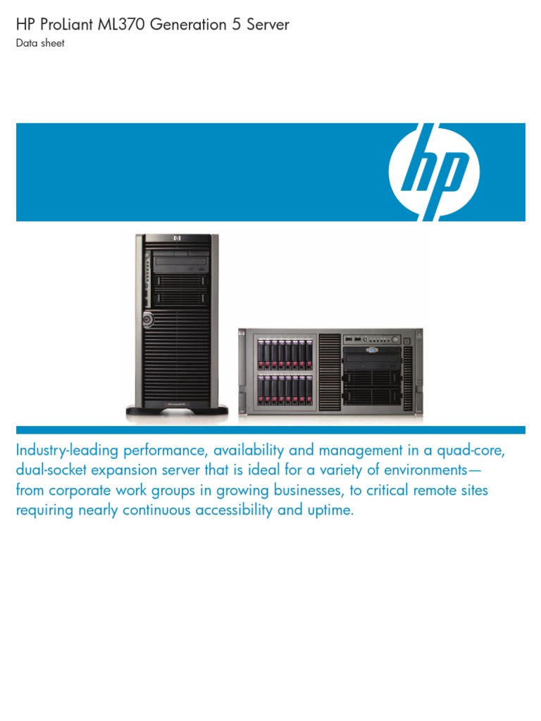 HP ProLiant ML370 G6 Server | PDF | Computer Science | Computer Engineering
