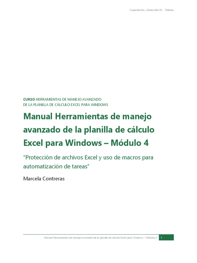 Módulo 4 - Manual Excel Avanzado | PDF | Microsoft Excel | Macro (informática)