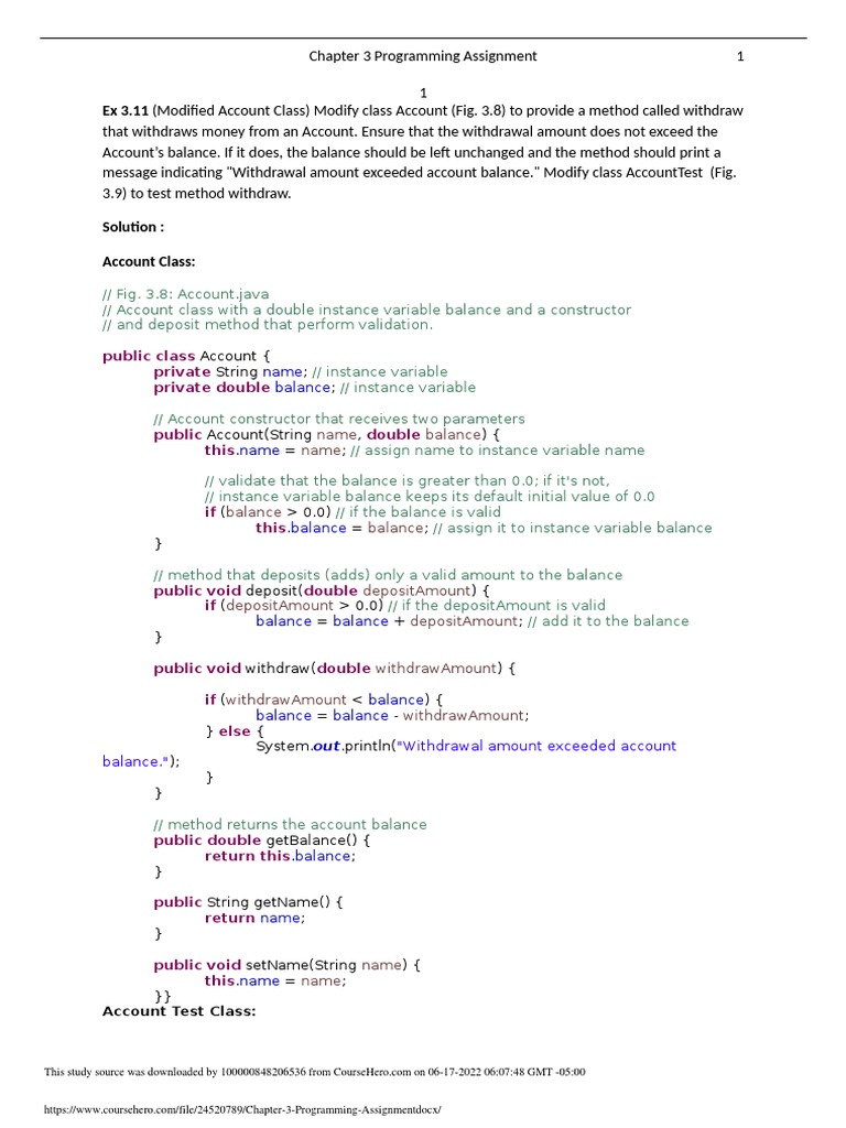 Programming Assinment Answer | PDF | Method (Computer Programming ...
