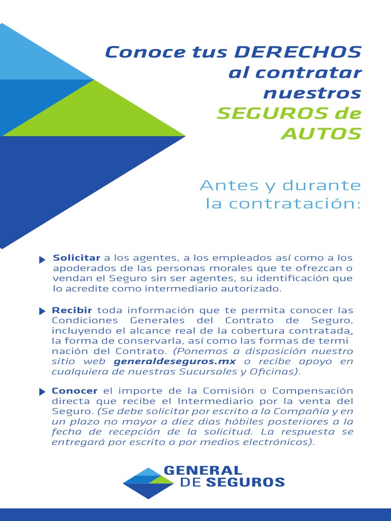 Flyer Autos CONOCE TUS DERECHO | PDF | Póliza de seguros | Seguro