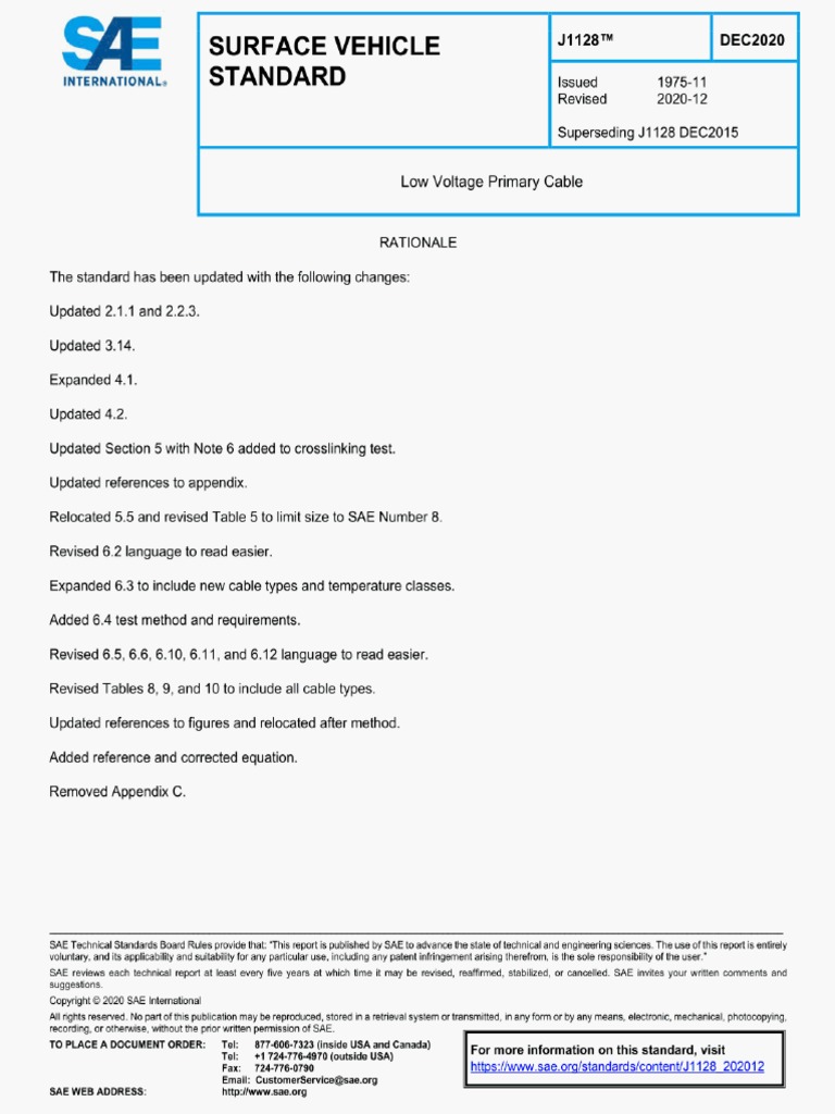 Sae J1128-2020 | PDF