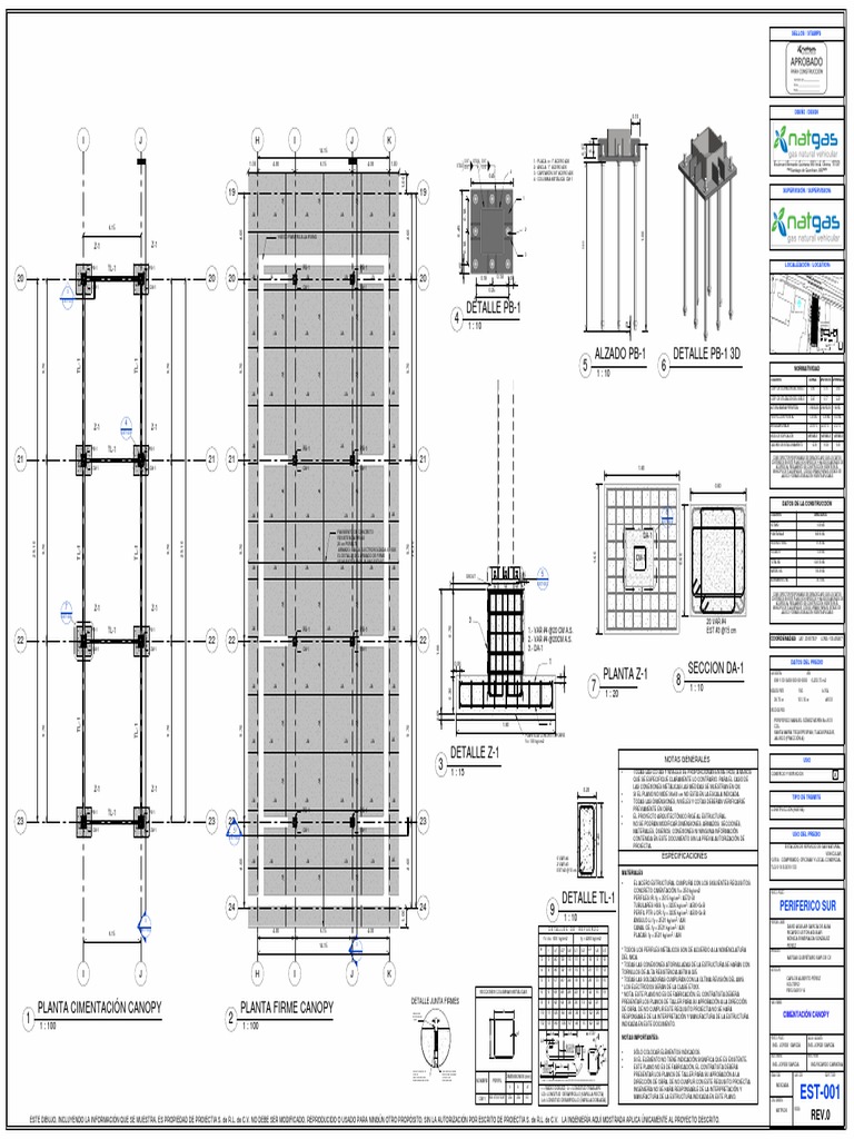 Est-001 - Cimentación Canopy | PDF