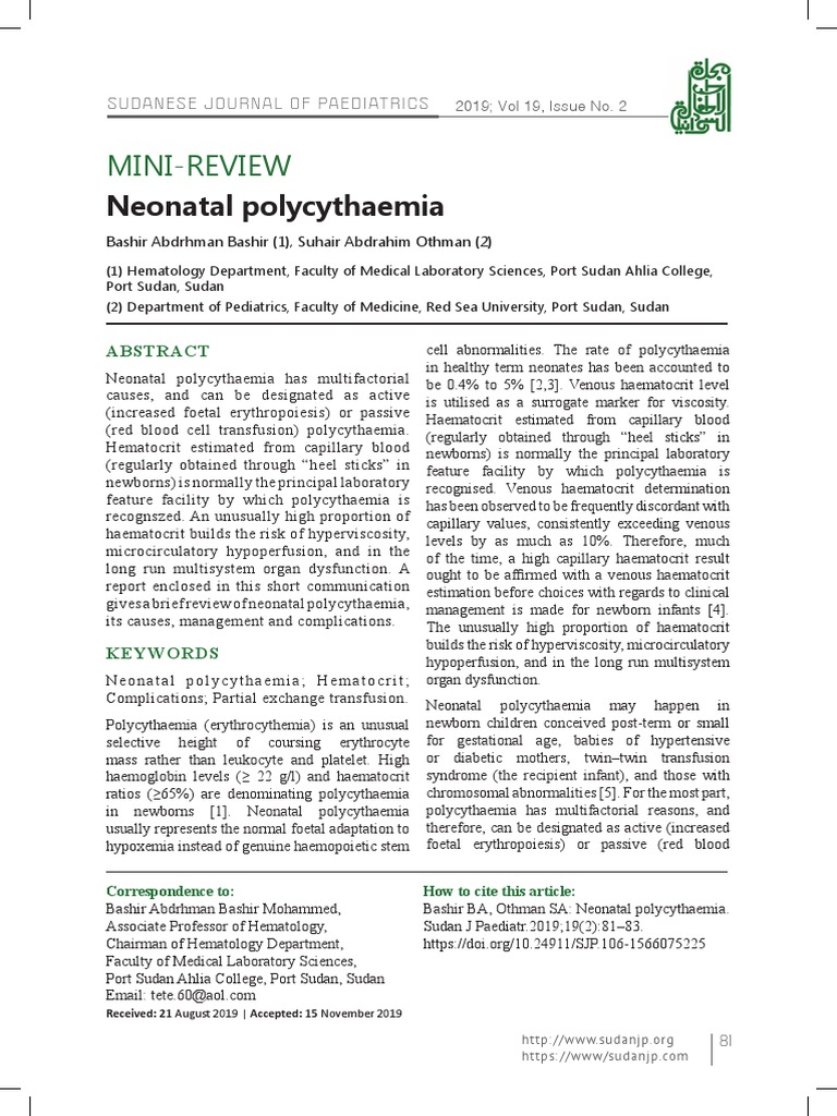 Neonatal Polycythemia Review | PDF | Body Fluids | Medicine