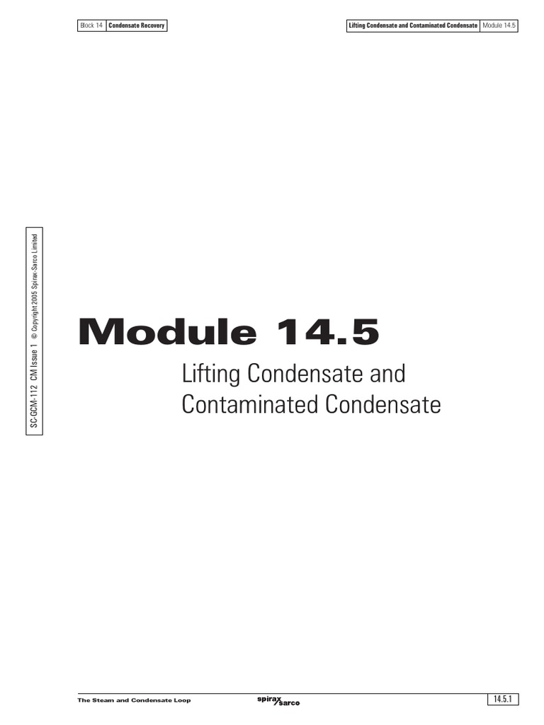 14.5 Lifting Condensate and Contaminated Condensate | PDF | Steam | Boiler