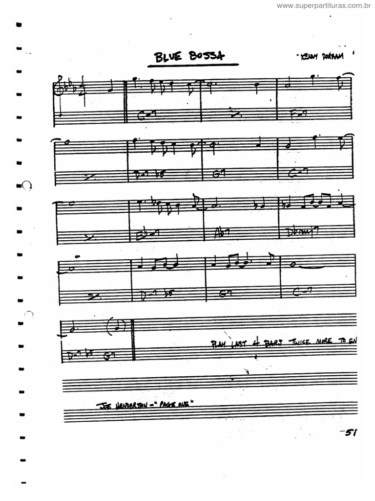 Blue Bossa - Partitura | PDF