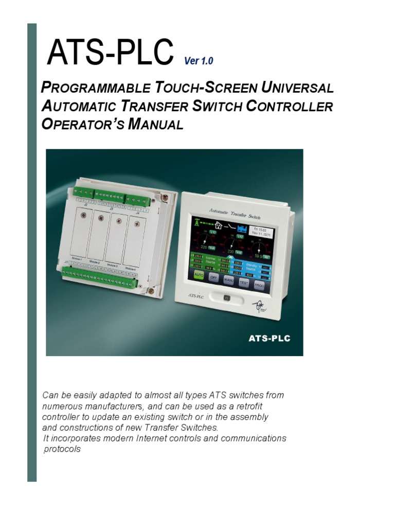 Ats-Plc Manual S | Download Free PDF | Electrical Grid | Touchscreen