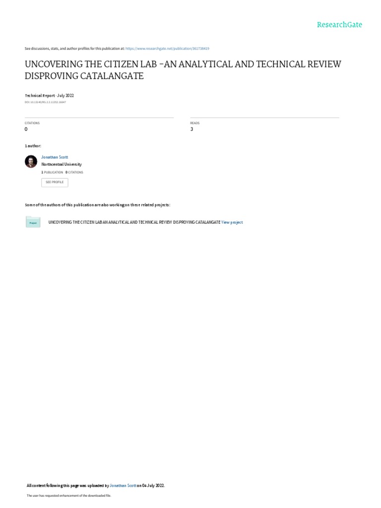Uncovering The CitizenLab | PDF | Malware | Android (Operating System)