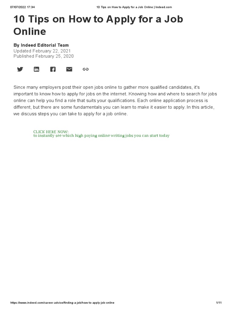 10 Tips On How To Apply For A Job Online | PDF | Résumé | Computing