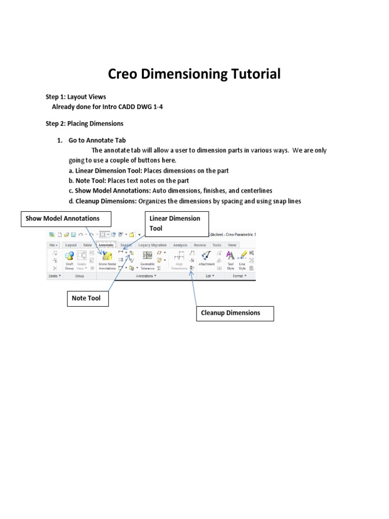 Creo Dimensioning Tutorial | Download Free PDF | Software Development ...