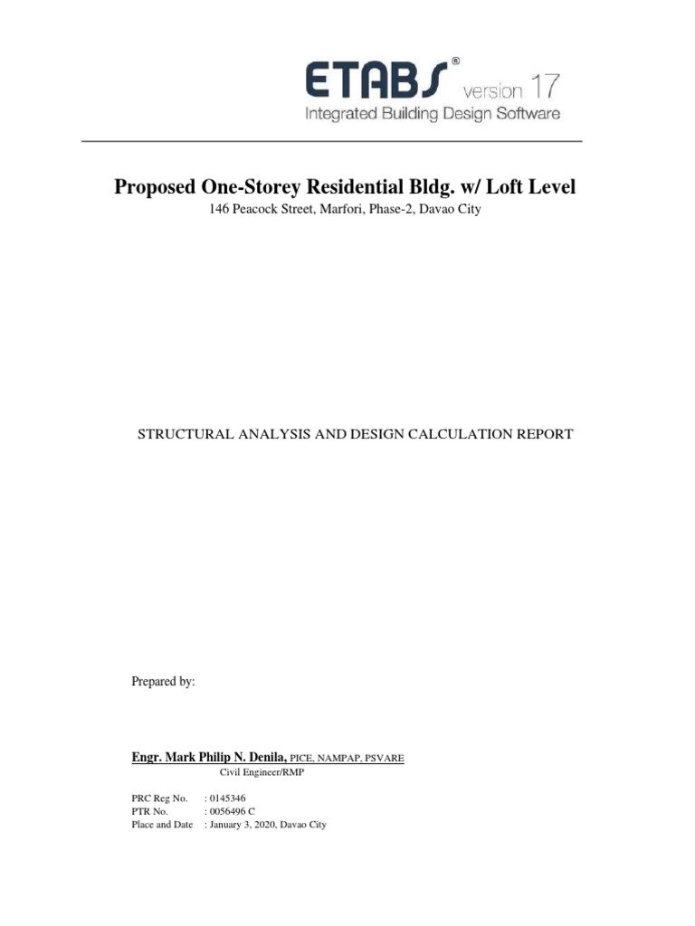 Proposed Residential Building Structural Analysis Pdf Concrete Structural Engineering