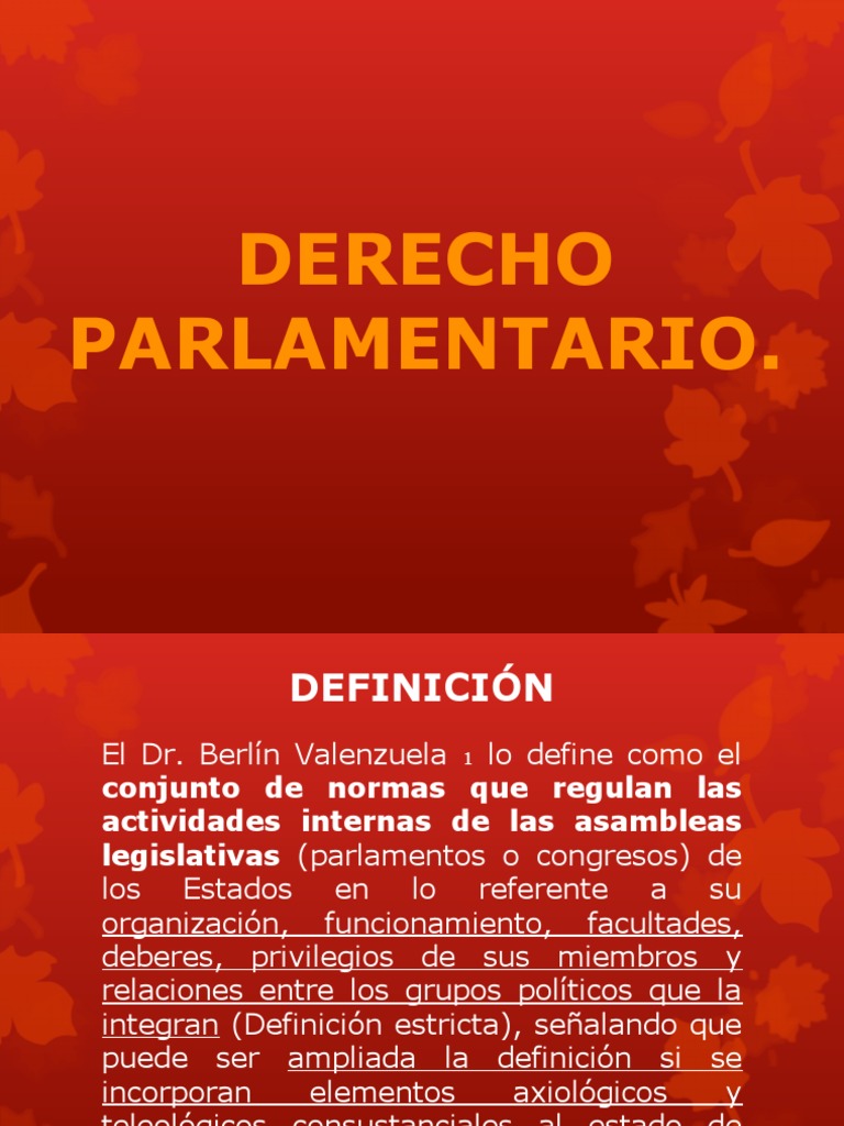 Definición de Derecho Parlamentario | PDF | Parlamento | Legislador