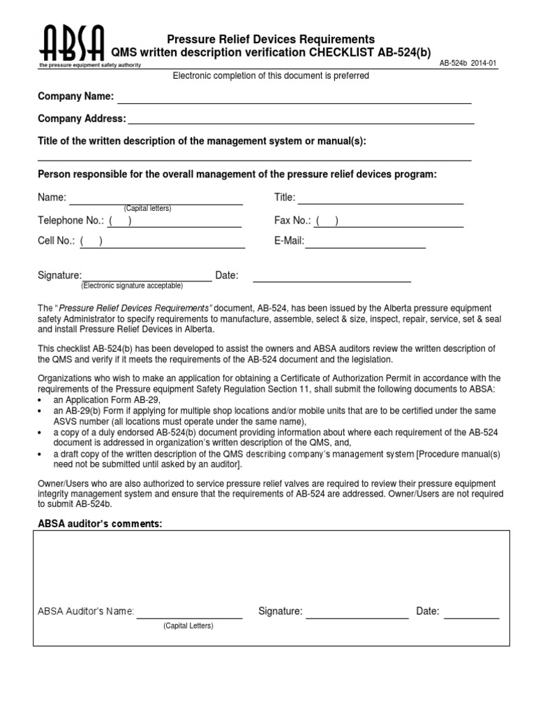 Ab-524b PRD Qms Written Description Verification Checklist | PDF ...