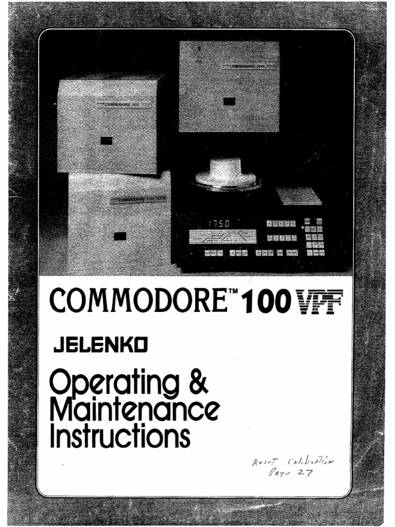 Commodore 100 VPF Manual | PDF
