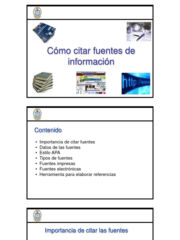 Cómo citar fuentes | PDF | Bibliografía | Red mundial