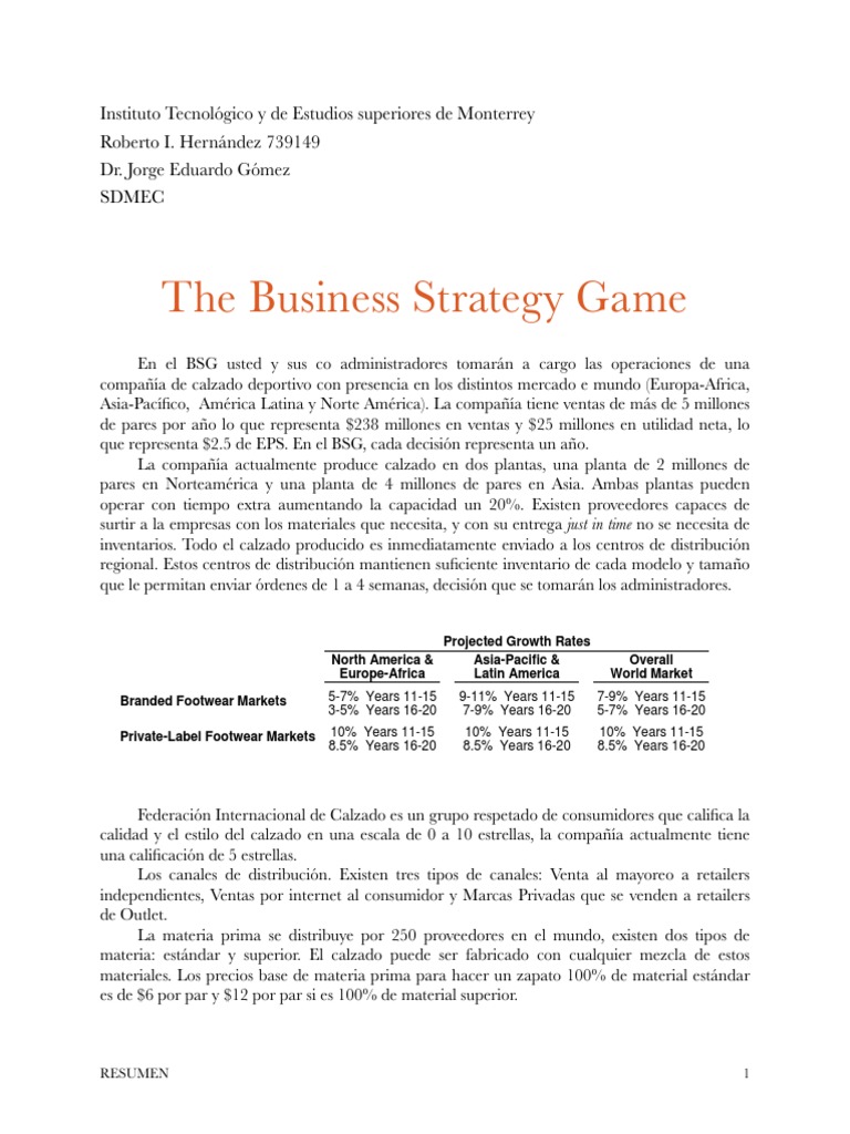 The Business Strategy Game | PDF | Cargo | Stocks