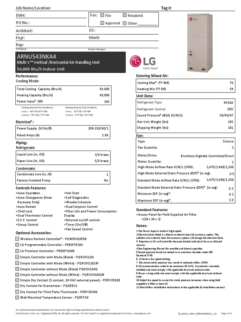 SB MultiV VAHU ARNU543NKA4 1 16 | PDF | Electromechanical Engineering ...