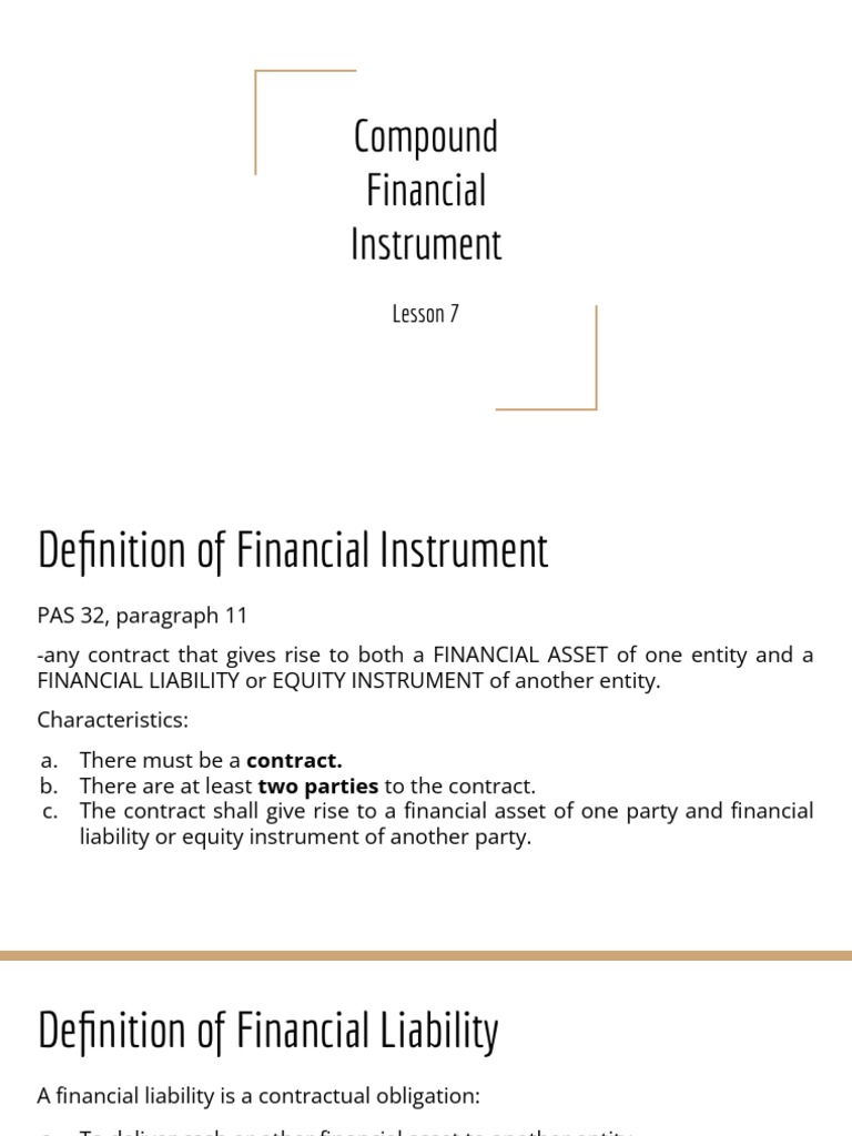 Lesson7 - Compound Financial Instrument | PDF | Bonds (Finance ...