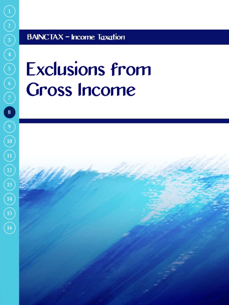 Module 08 - Exclusions From Gross Income | PDF | Taxes | Gross Income