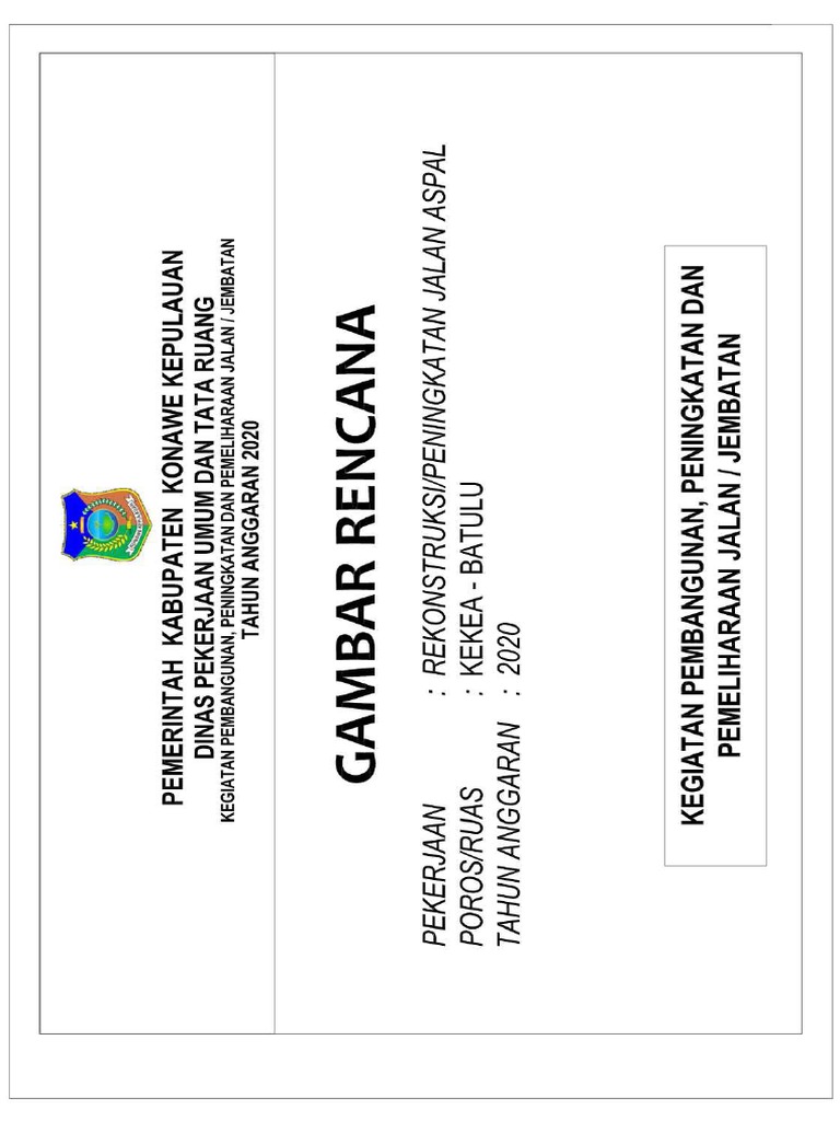 DED Dan EE Rekonstruksi Jalan Aspal Ruas Kekea - Batulu | PDF