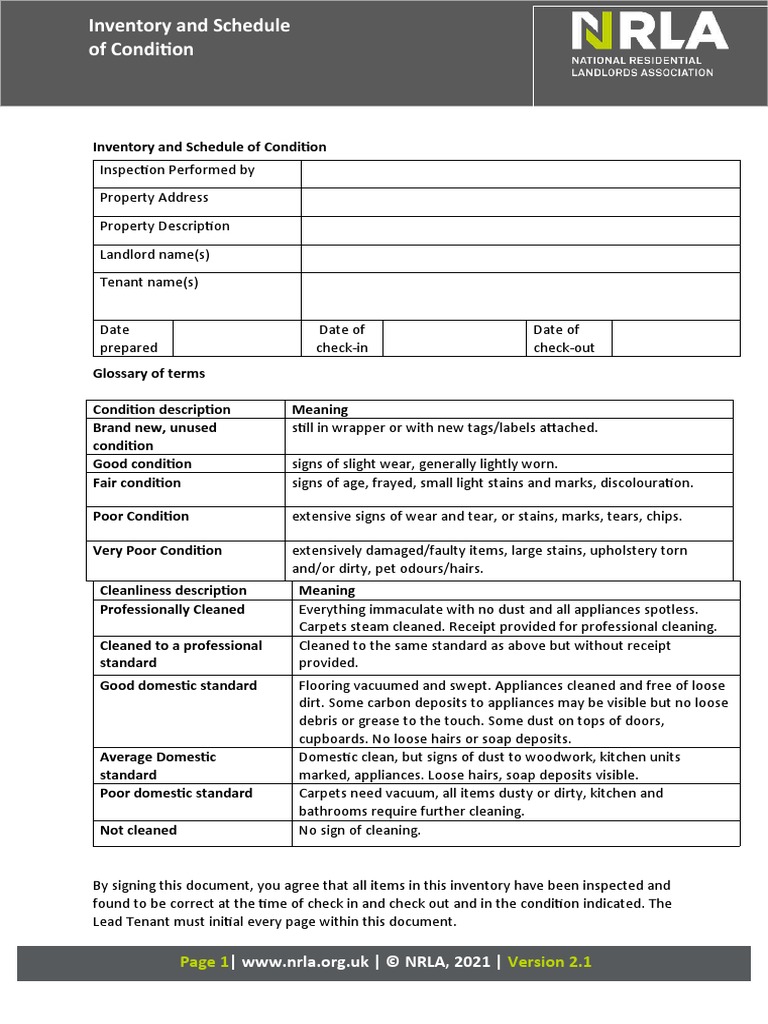 NRLA Inventory Template | Download Free PDF | Window | Home