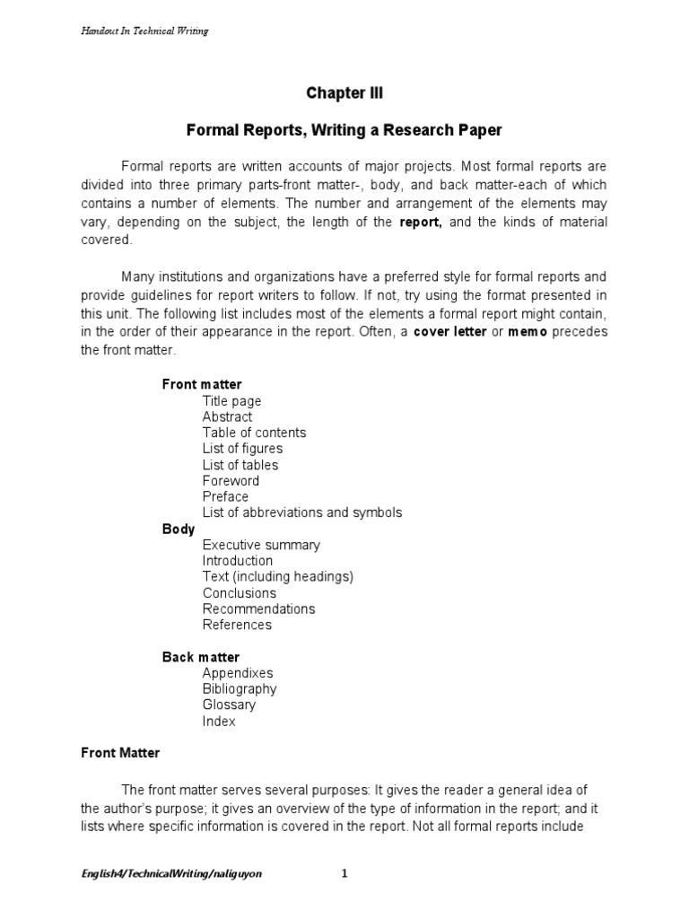 Chapter III Handout | Download Free PDF | Book Design | Table Of Contents