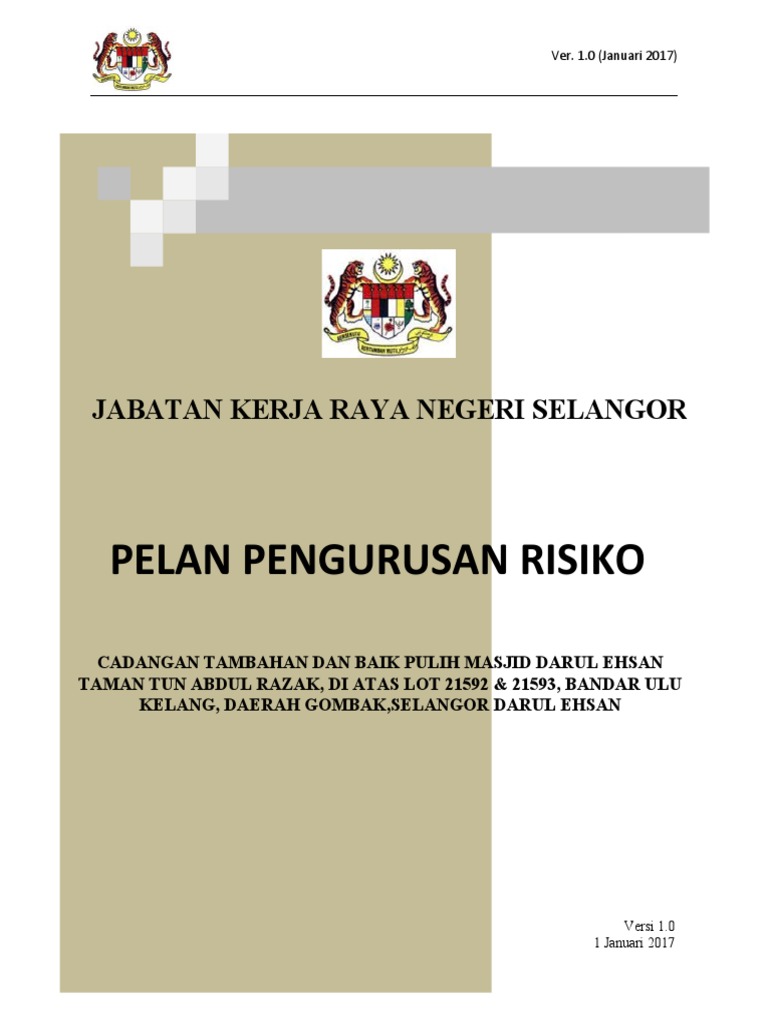 Appendiks G - Pelan Pengurusan Risiko JKR | PDF