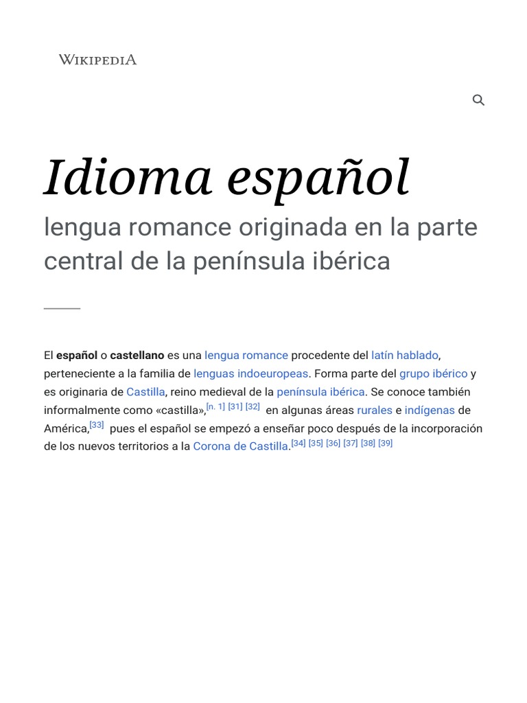 Idioma Español - Wikipedia, La Enciclopedia Libre | PDF | Lengua ...