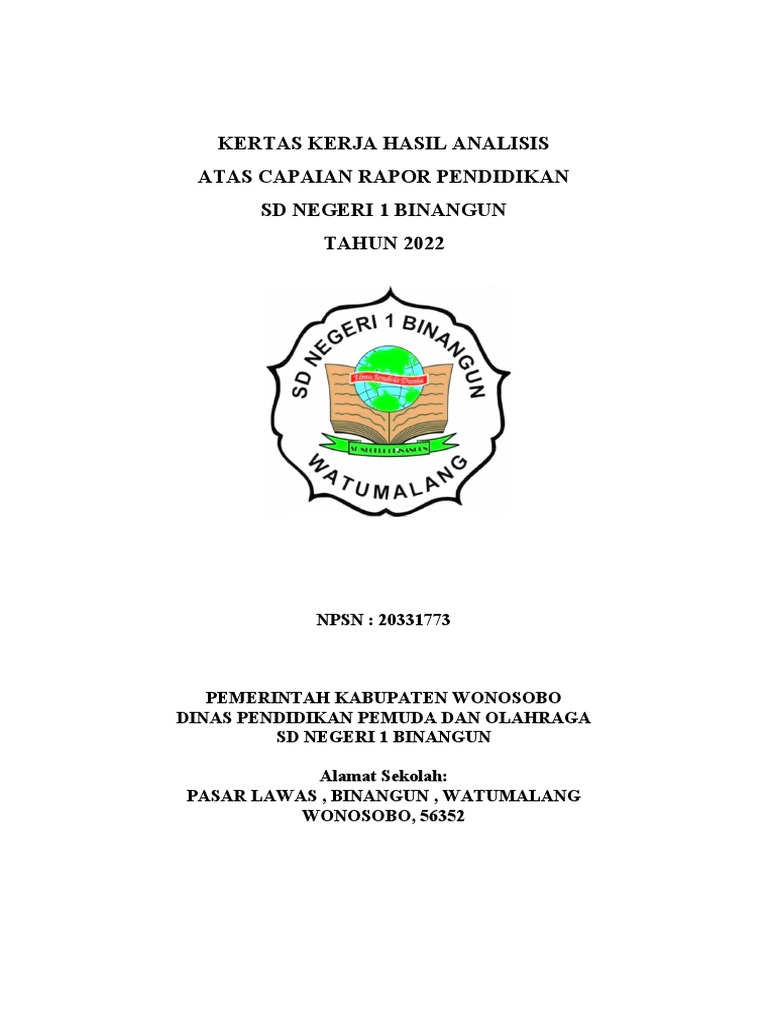 Kertas Kerja Hasil Analisis Capaian Rapor Pendidikan SD Negeri 1 ...