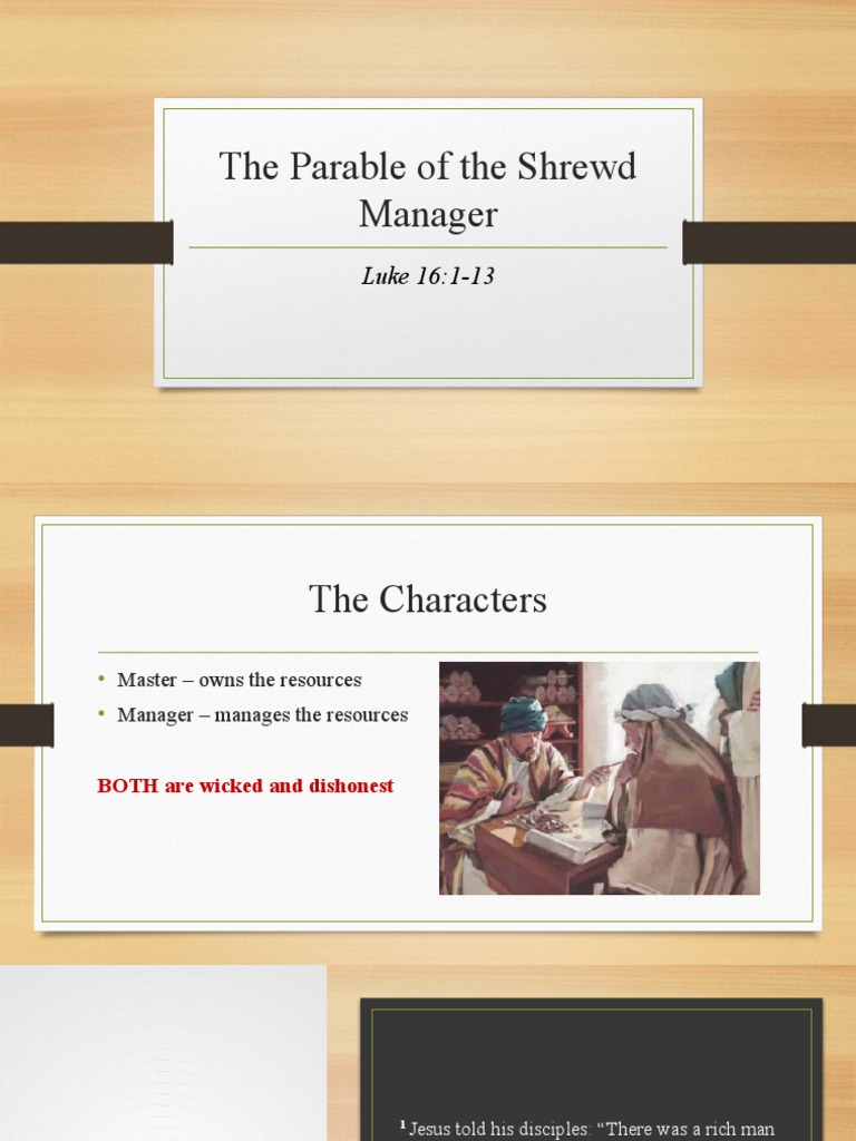 Parable of The Unjust Steward | PDF