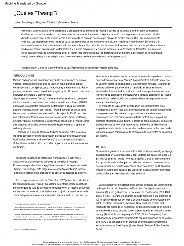 What Is "Twang" | PDF | Vocal | Sonido