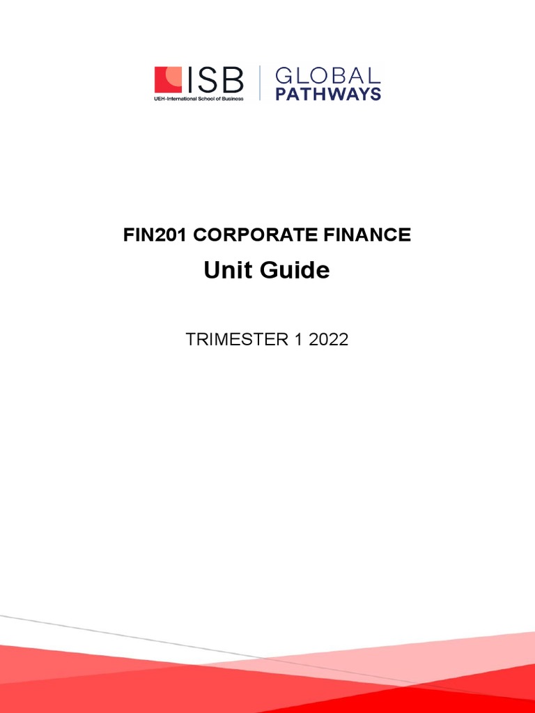 FIN201 Corporate Finance Unit Guide | PDF | Valuation (Finance ...