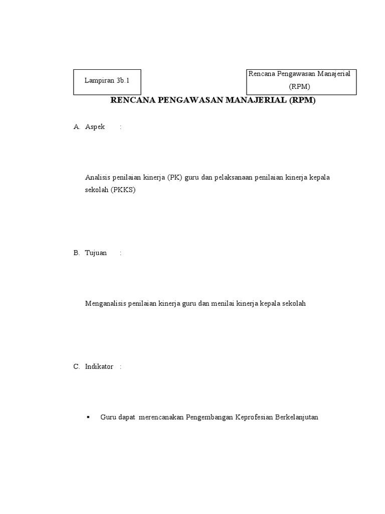 Rencana Pengawasan Kinerja Sekolah | PDF | Karier & Perkembangan
