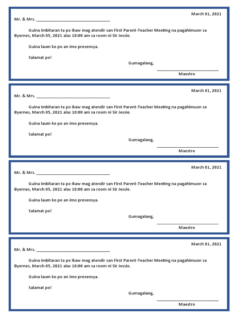 Communication-Letter-to-Parents-Template | PDF
