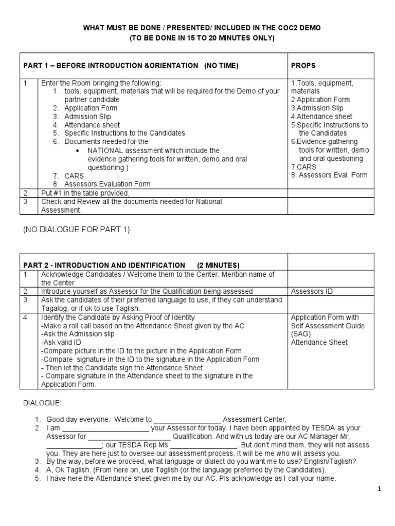 Coc2 Script (Long) | PDF | Test (Assessment)