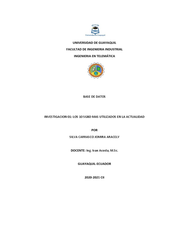 SGBD Mas Utilizados | PDF | Bases de datos | Mi sql