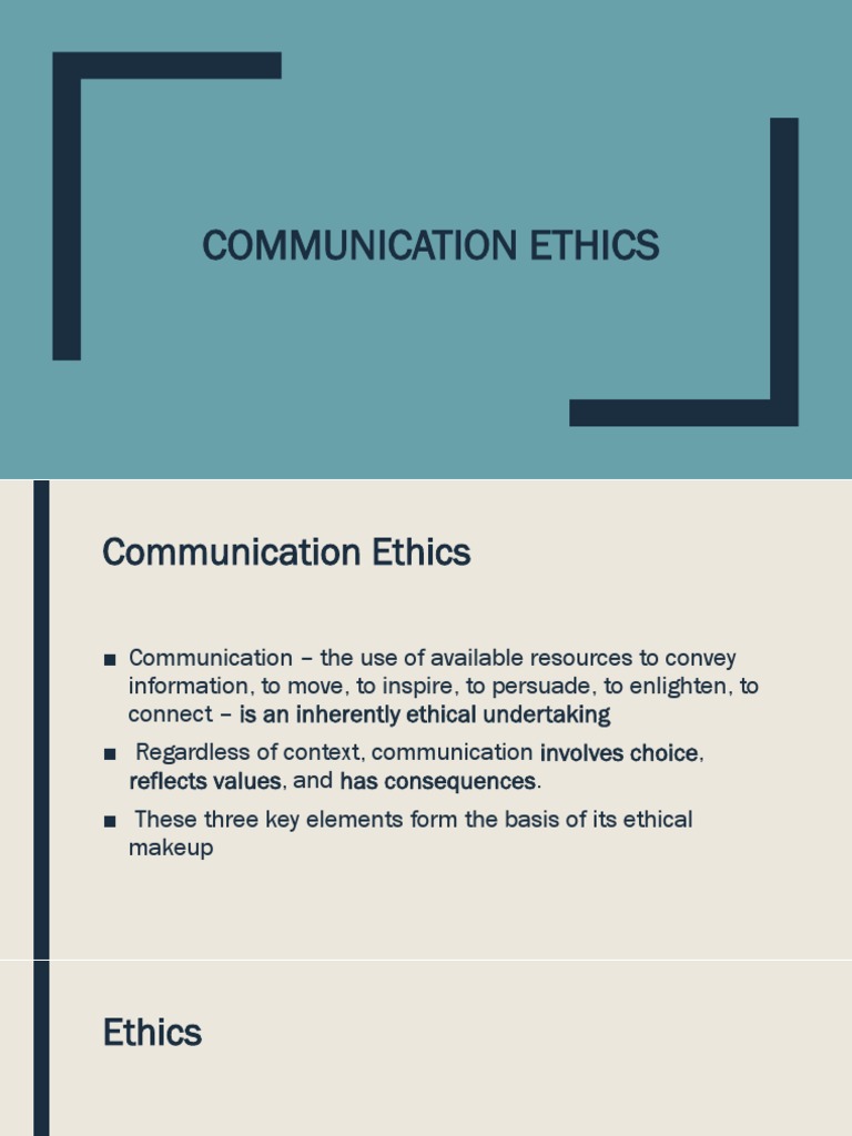 Communication Ethics PPT For SOUL | PDF | Virtue | Communication